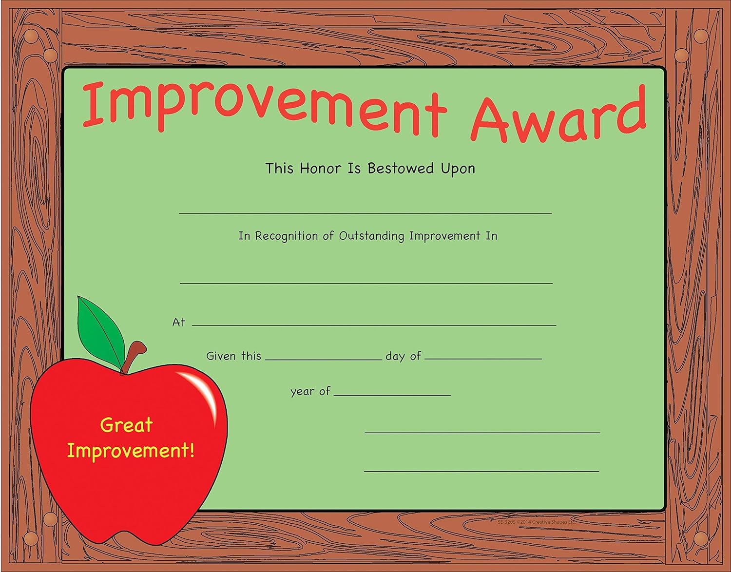 Amazon.com : Improvement Award Recognition Certificates : Office Products