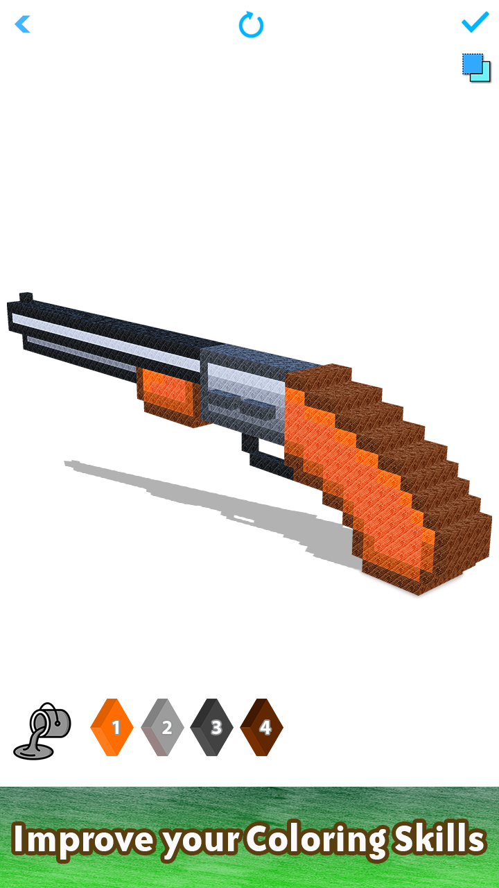 Guns 3D Color By Number - Weapons Voxel Coloring Book:Amazon.com ...