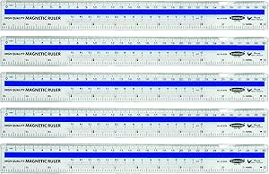 Amazon.com : 12 inch / 30 cm Magnetic Plastic Transparent Ruler - Pack ...