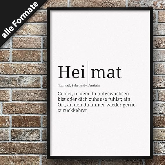 Definition: Heimat | DIN A3 | Premium Spruch-Poster für Küche ...