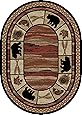 Amazon.com: Rustic Lodge, Bear Cabin 5x7 Oval Area Rug, 5'3"x7'3" Multi ...