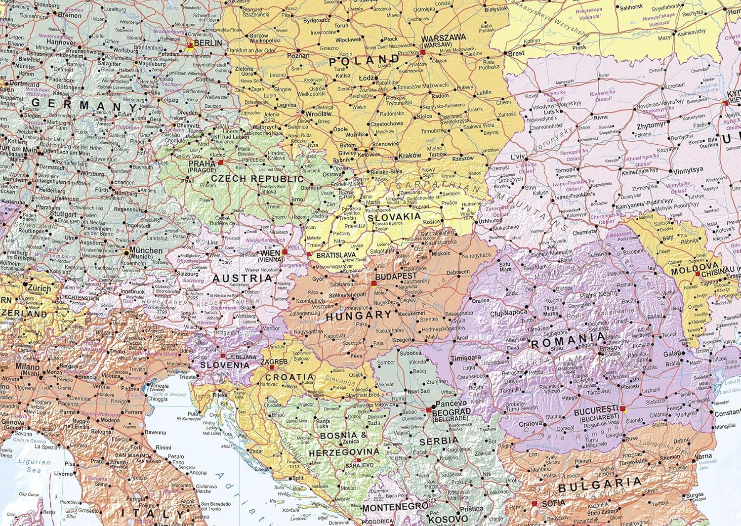 Close Up Europe Map XXXL Poster Flags (135cm x 100cm) – BigaMart
