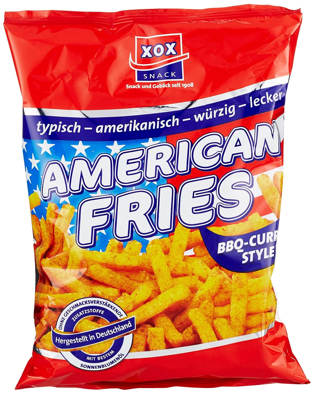 XOX American Fries BBQ-Curry Style, 10er Pack (10 x 125 g): Amazon.de ...