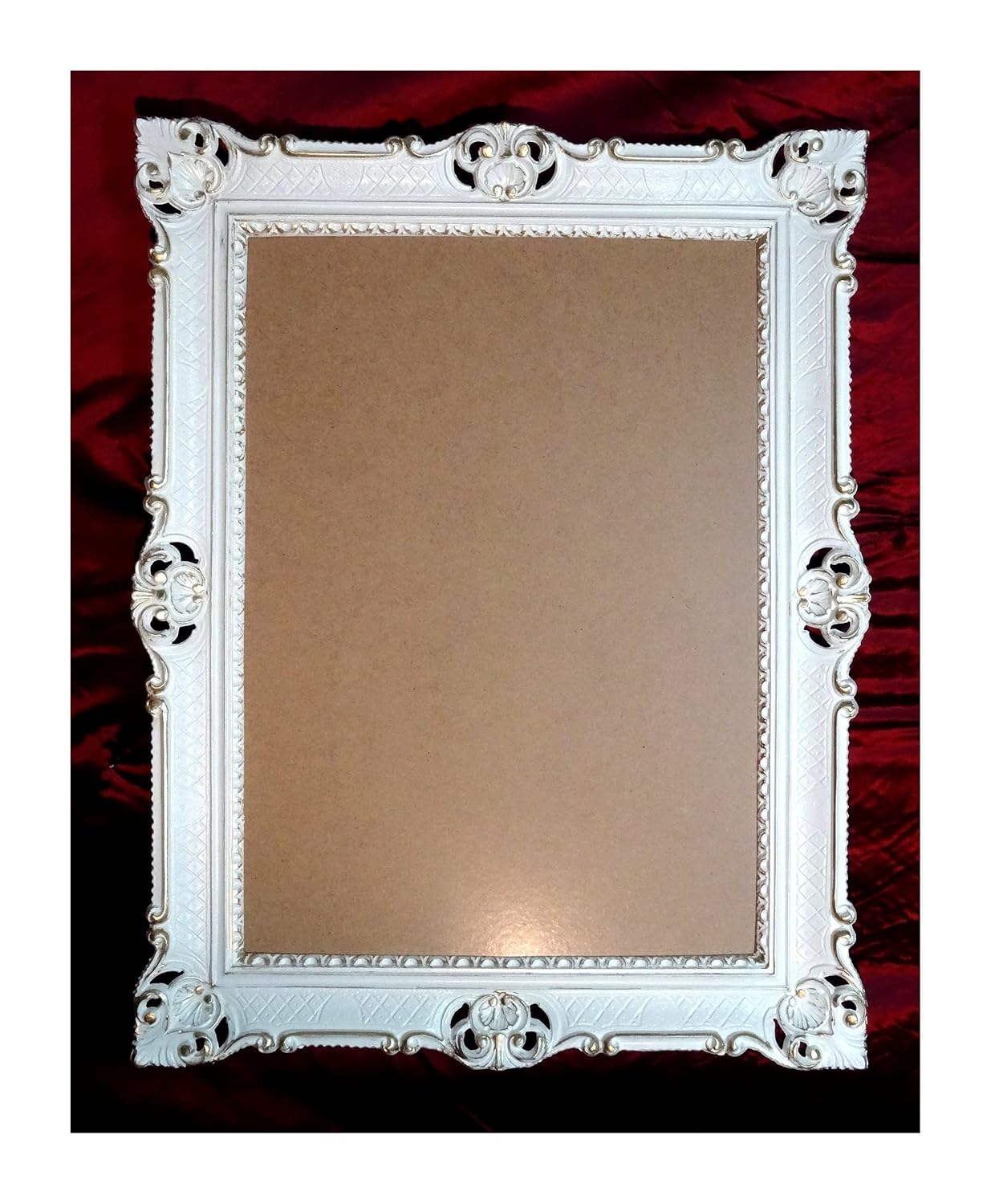 Bilderrahmen Weiß-Gold Dualcolor 90x70 cm mit Glasscheibe ...