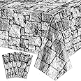 Amazon.com: 4Pcs Stone Wall Tablecloths, Cobblestone Rectangular Table ...