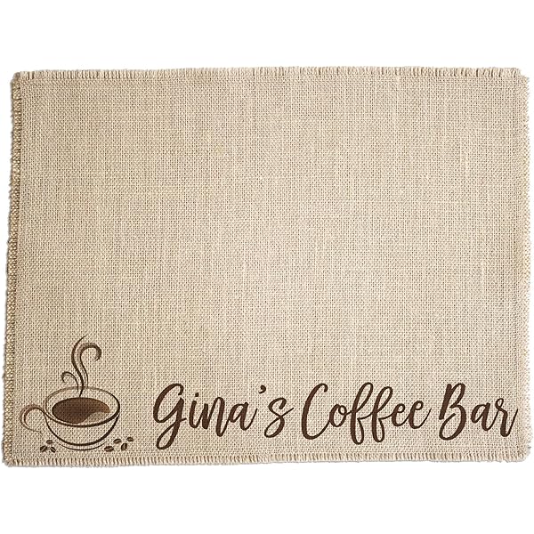 Custom my bar and cafe logonameaddress on mug mats personalized cafe ...