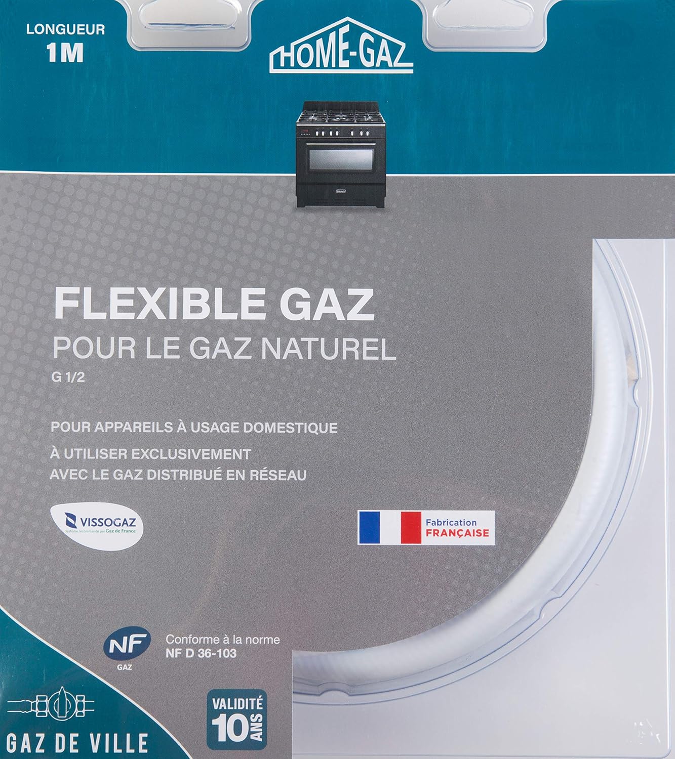 Home Gaz Flexible gaz naturel 1 m 10 ans: Amazon.fr: Bricolage