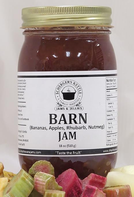 Amazon.com : BARN (Bananas, Apples, Rhubarb, Nutmeg) Jam, 18 oz : Jams ...