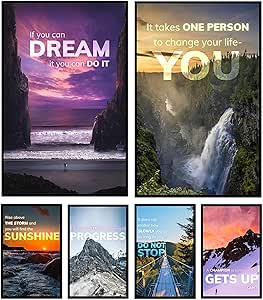 Amazon.com: 6 Inspirational Posters for Classroom - Motivational Wall ...