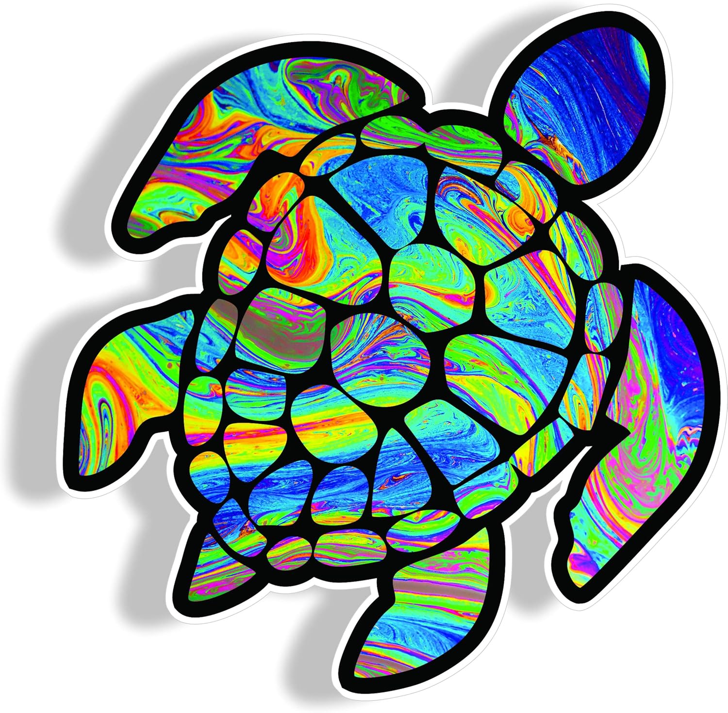 Amazon.com: Sea Turtle Decal Swirling Colors Ocean Vinyl Sticker ...