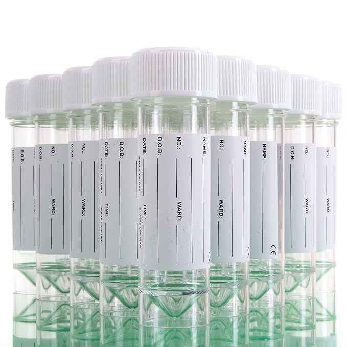 10x 30ml Labelled Specimen Containers - Medical Test/Sample Tubes ...