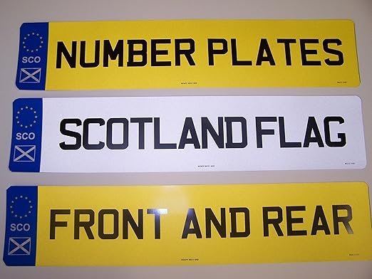 NUMBER PLATES 1 PAIR SCOTLAND BADGE (1 PAIR SCOTLAND PLATES): Amazon.co ...