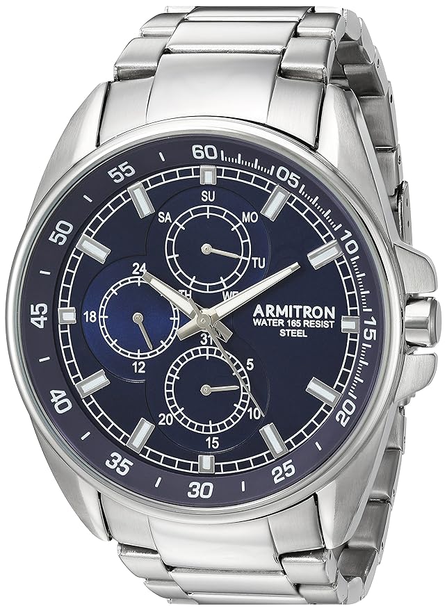 Armitron 205224NVSV Reloj Análogo para Hombre, color Azul/Plata: Amazon ...