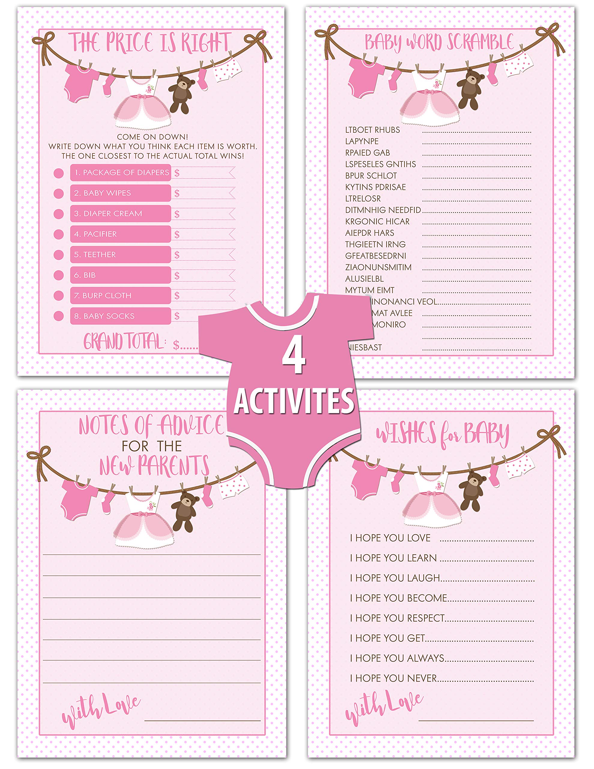 Clothesline Baby Shower Game Bundle 40 Cards 4 Baby Shower | Desertcart ...