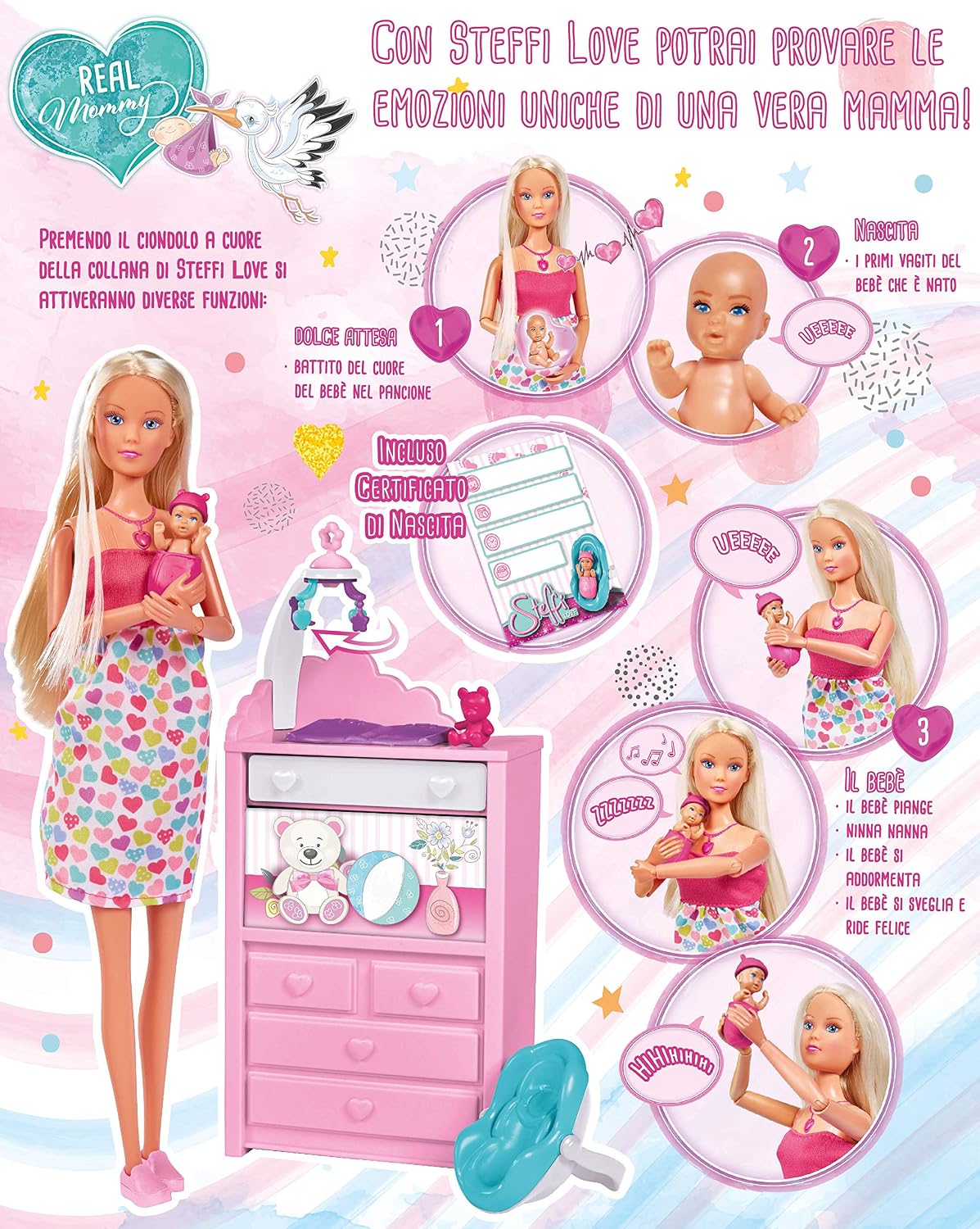 Simba Steffi Love Real Mommy With Steffi Pregnant Interactive Doll