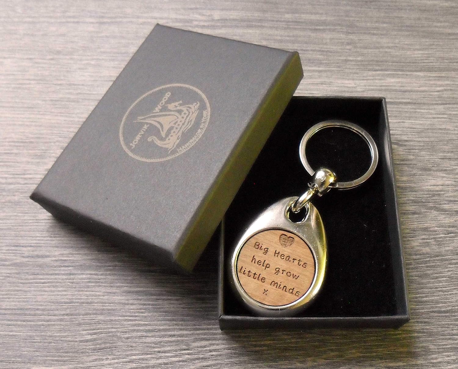 Jorvik Wood Teacher Keyring, End of Term Gift, Big Hearts Help Grow ...