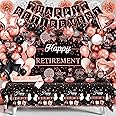 Amazon.com: Retirement Party Decorations for Women 109Pcs Rose Gold Black Happy Retirement ...