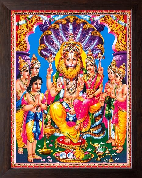 Art n Store Lord Narsingh with Sheshnaag/HD Printed Picture/Religious ...