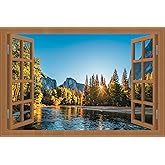 Amazon.com: WRIGAEL Fake Window for Walls Faux Window Decal Windows ...