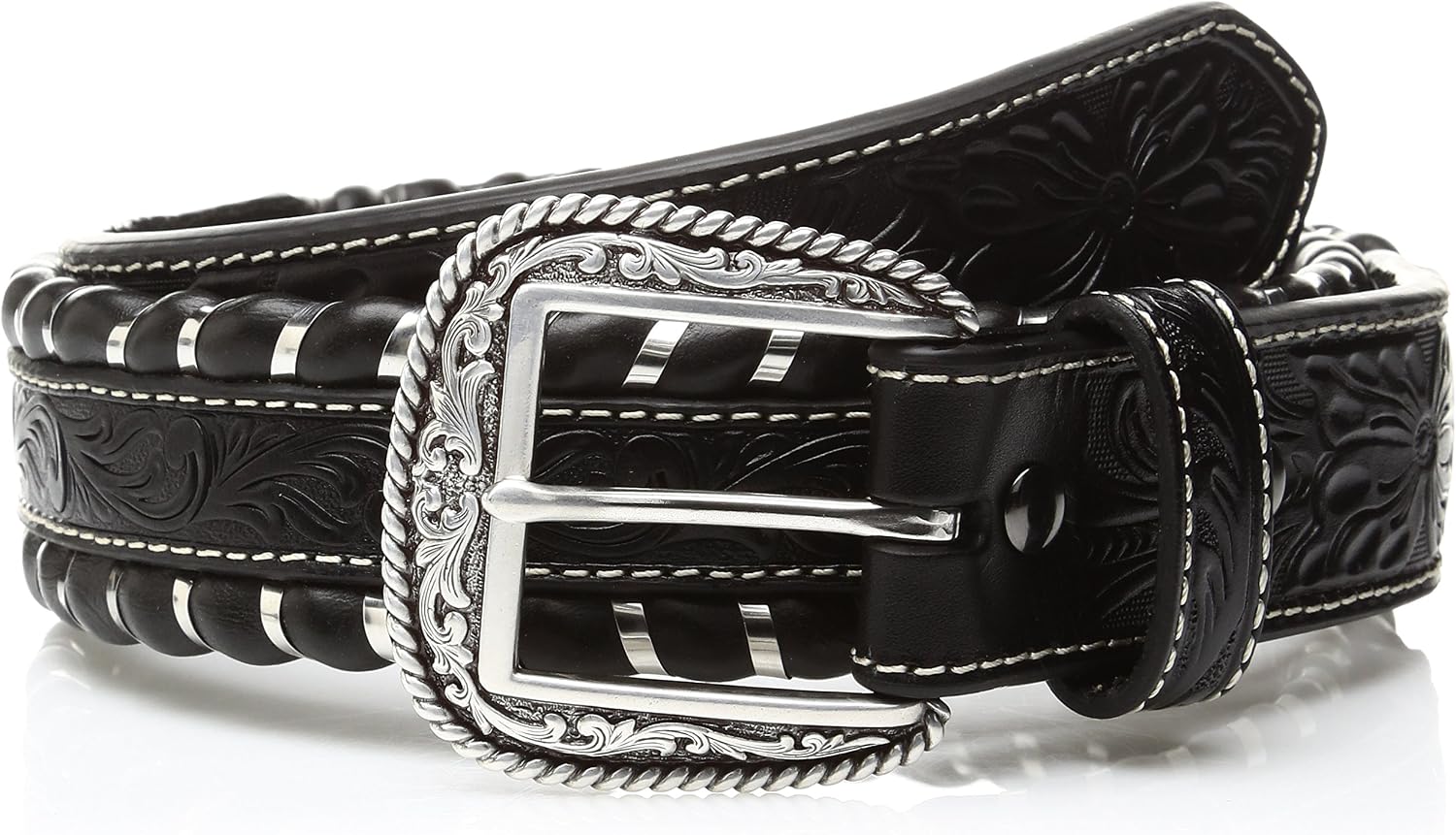 Ariat - Cinturón de acero para hombre, color negro, Negro, 36: Amazon ...