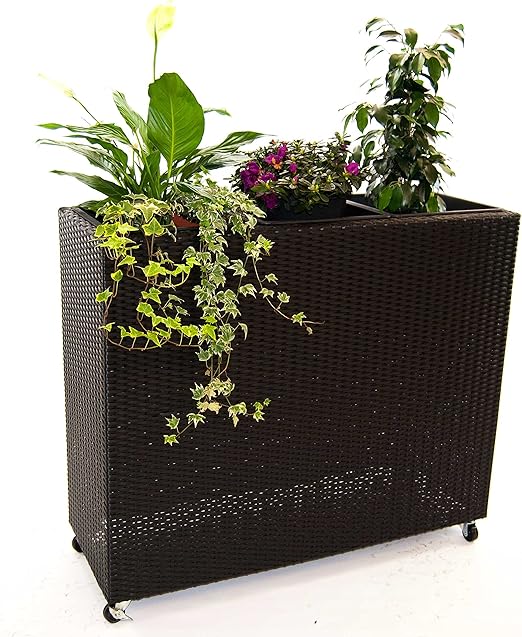 Elegant Einrichten Pflanzkübel, Pflanztrog Polyrattan als Raumteiler ...