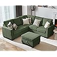 Amazon.com: CHIC HOUSE Modular Sectional Couch| Corduroy L Shaped Sleeper Sofa, U-Shape Sofa Bed ...