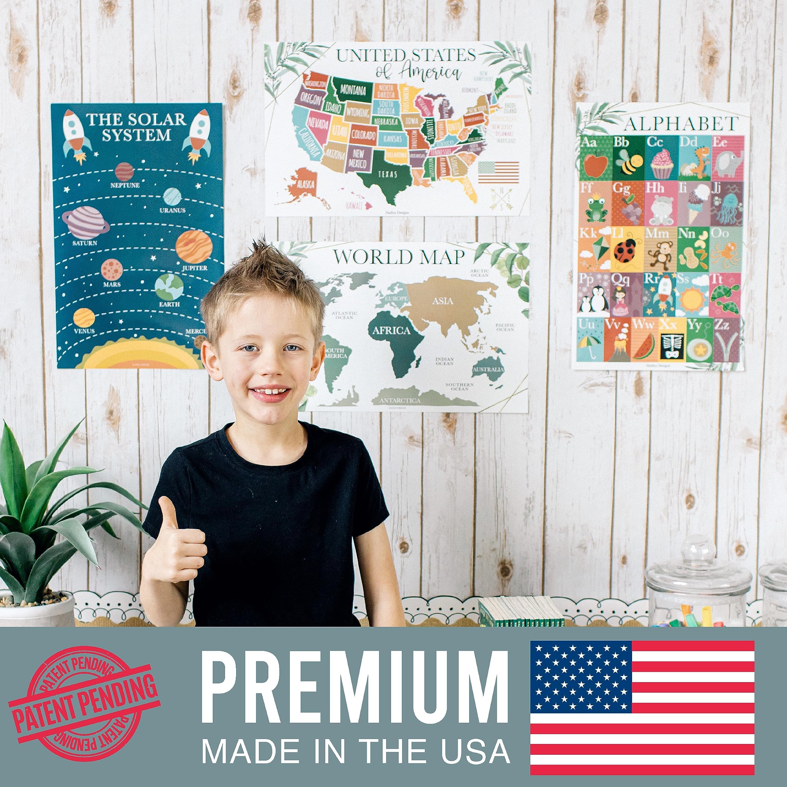 Mua Hadley Designs 16 Greenery Kids Educational Posters For Toddlers 1 ...