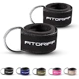Fitgriff® Ankle Straps for Cable Machines - Padded Ankle Cuffs (2 ...
