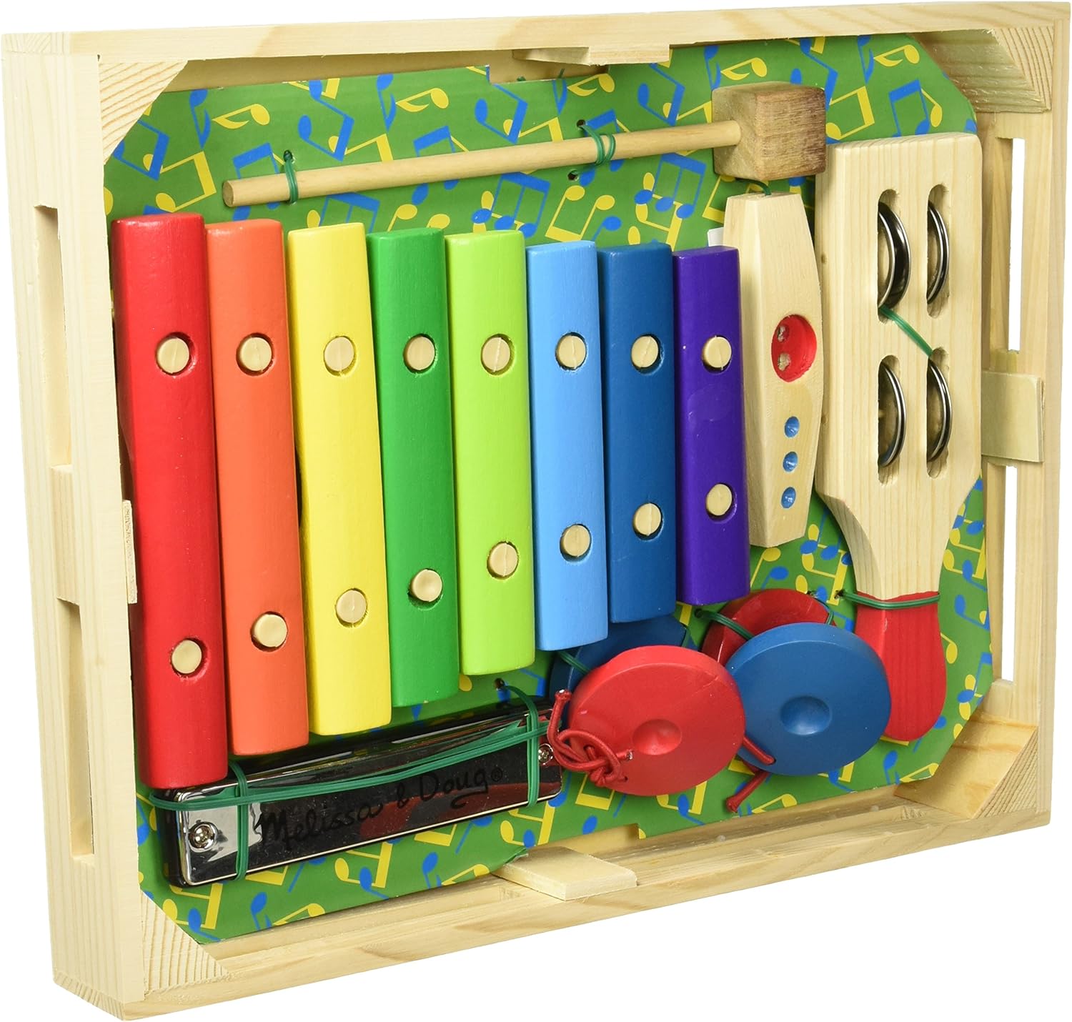 Melissa & Doug Band-in-a-Box Hum! Jangle! Shake! - 7-Piece Musical ...