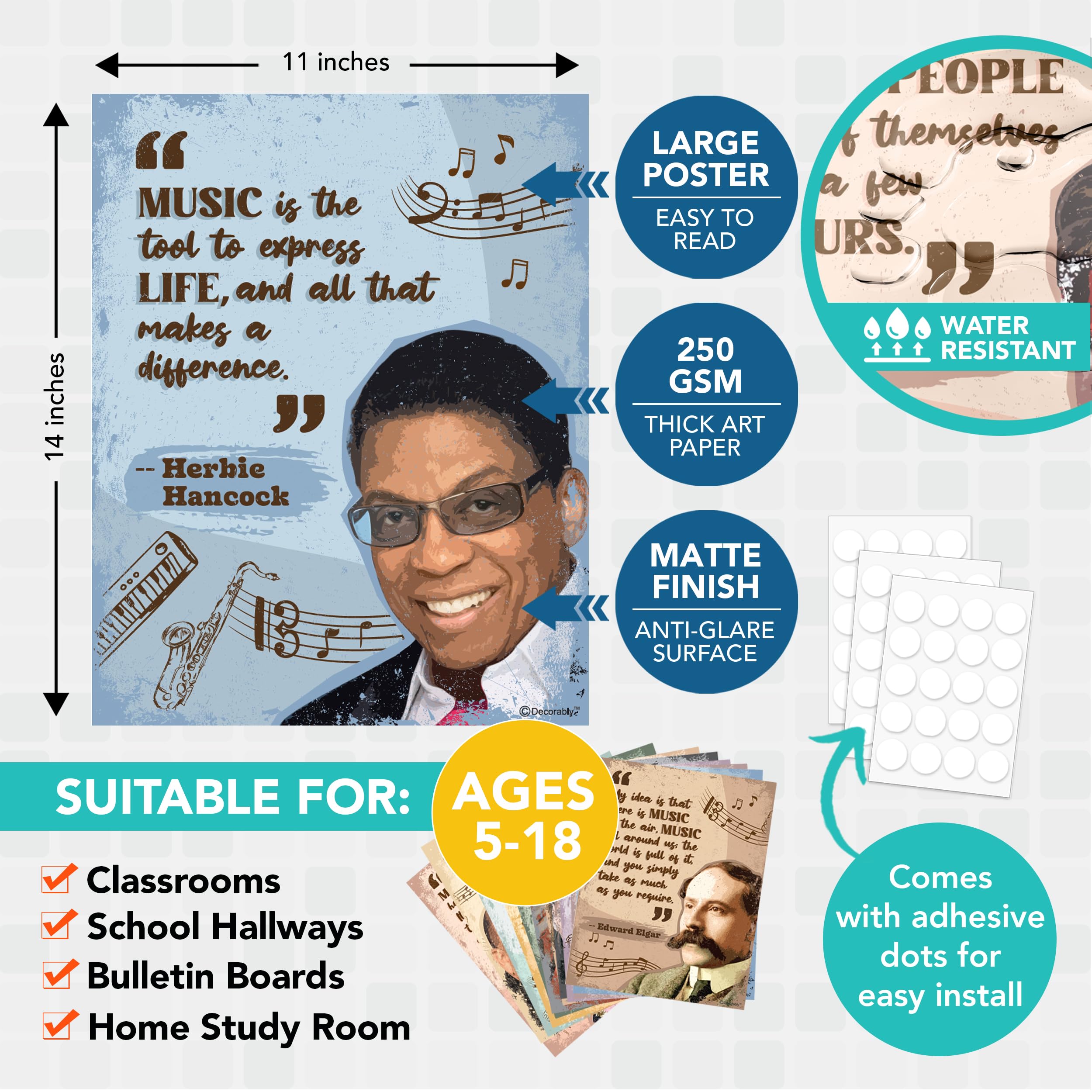 Mua 12 Music Classroom Posters - 11x14in Music Classroom Decor, Music ...