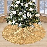 Amazon.com: 36 Inches Gold Tree Skirt Small Christmas Tree Skirts ...
