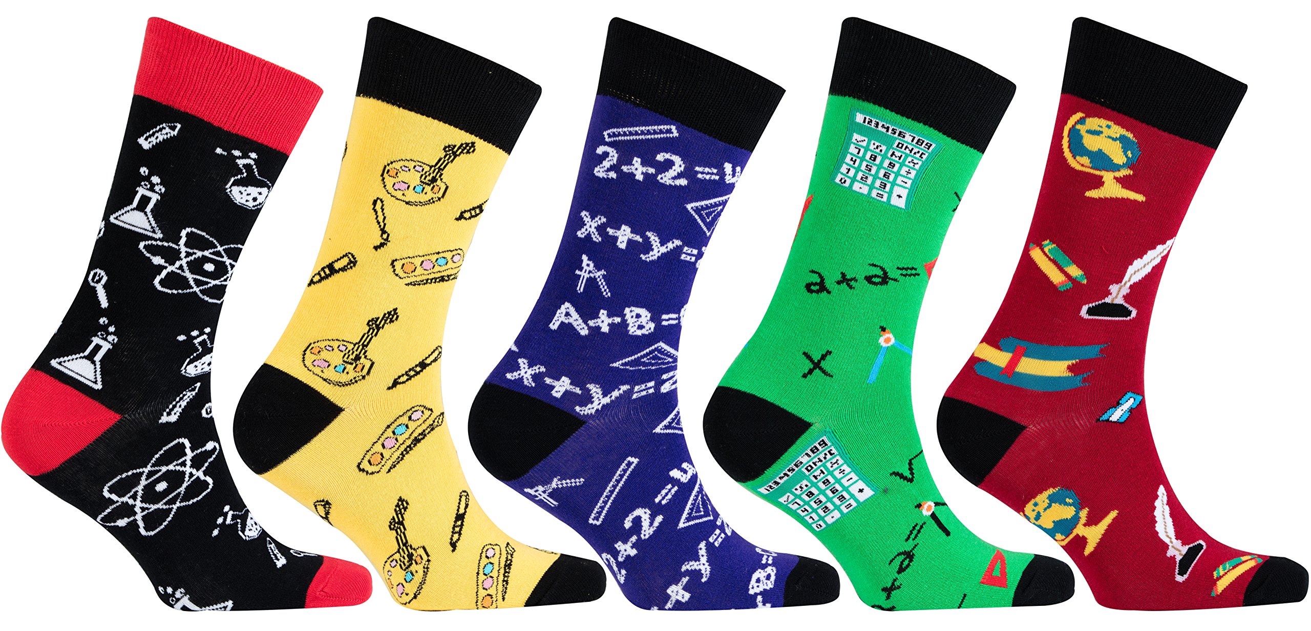 socks n socks-Men's 5-pair Luxury Cotton Science Funny Cool Socks Gift ...
