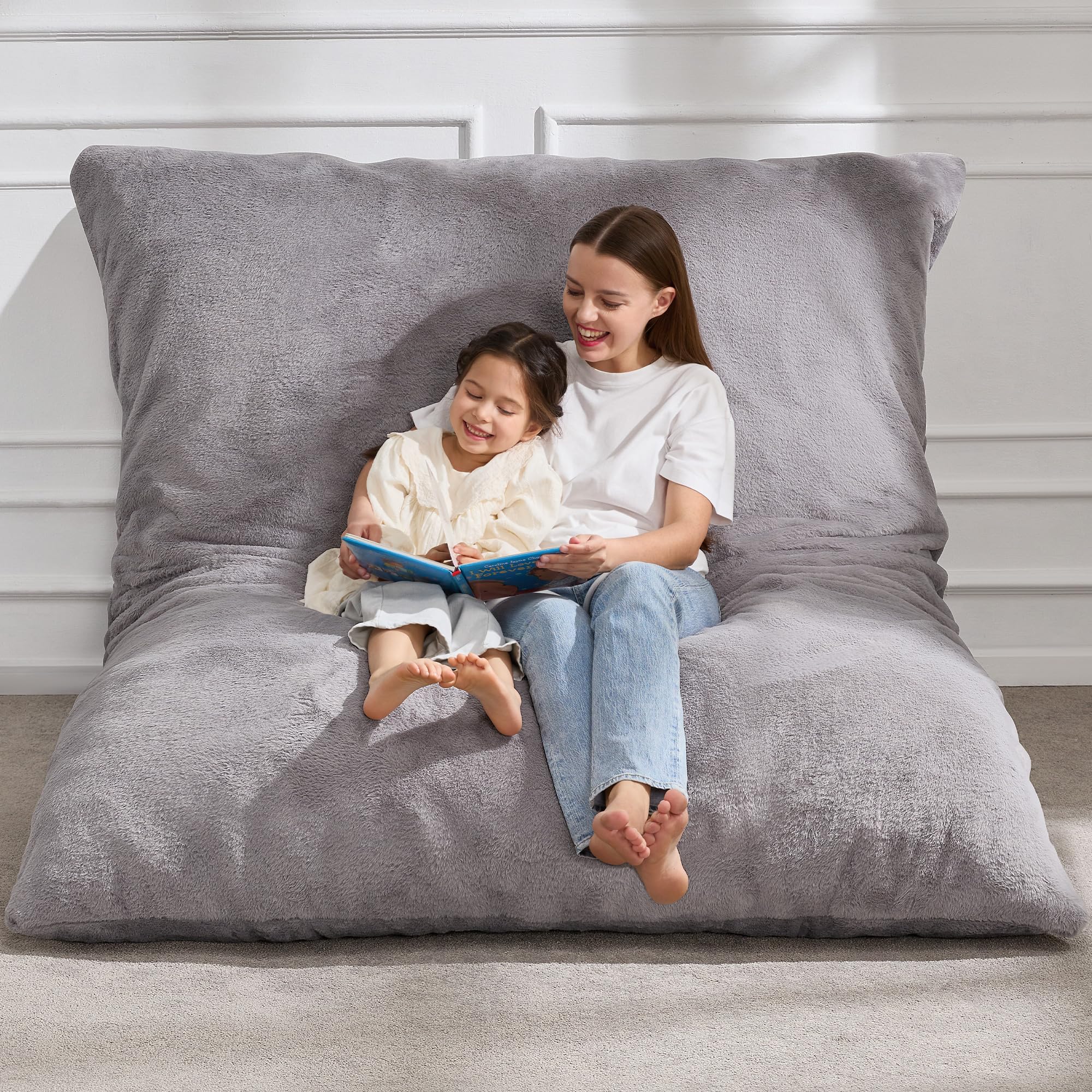 Hobestluk 3 in 1 Bean Bag Chair Giant Bean Bag Chairs for Adults with ...