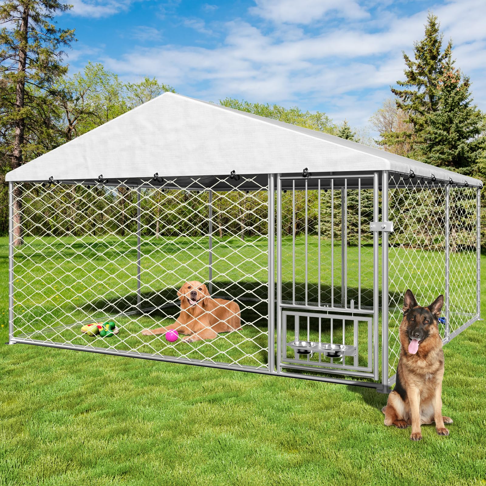 Yafylly Dog Kennel Outside 10x10 FT, Heavy Duty Large Outdoor Dog ...