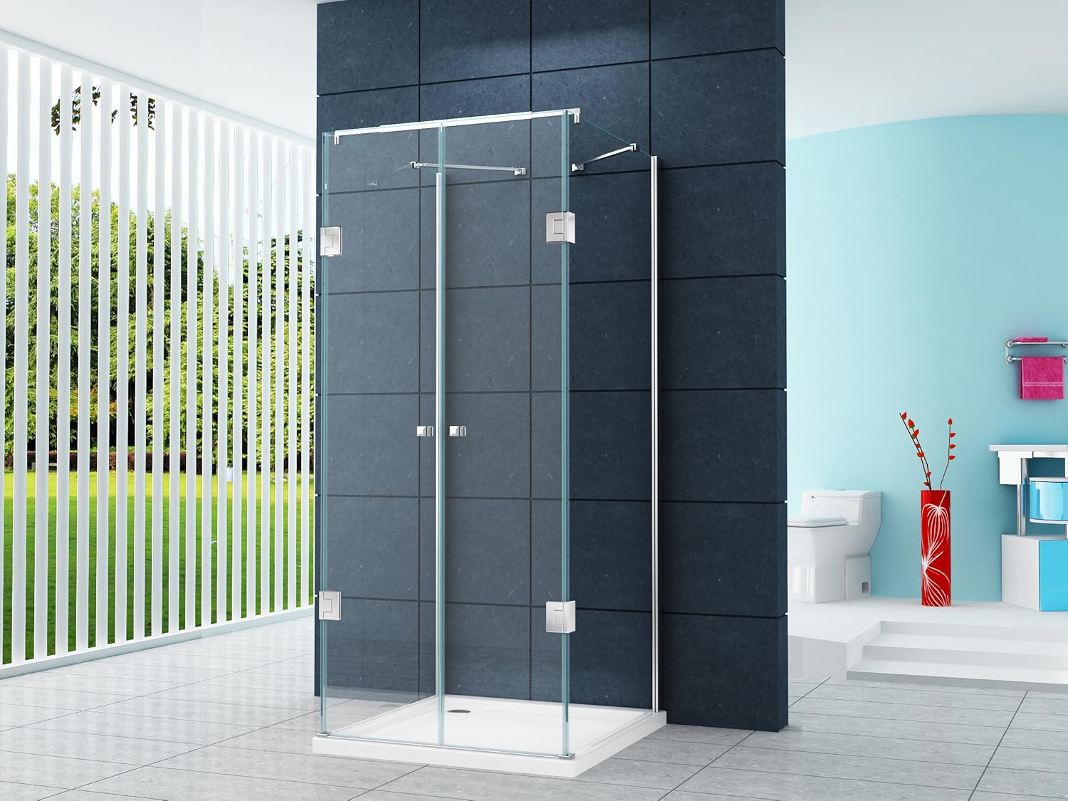 Home Systeme - U Form Duschkabine BENITO Dusche Duschabtrennung mit ...