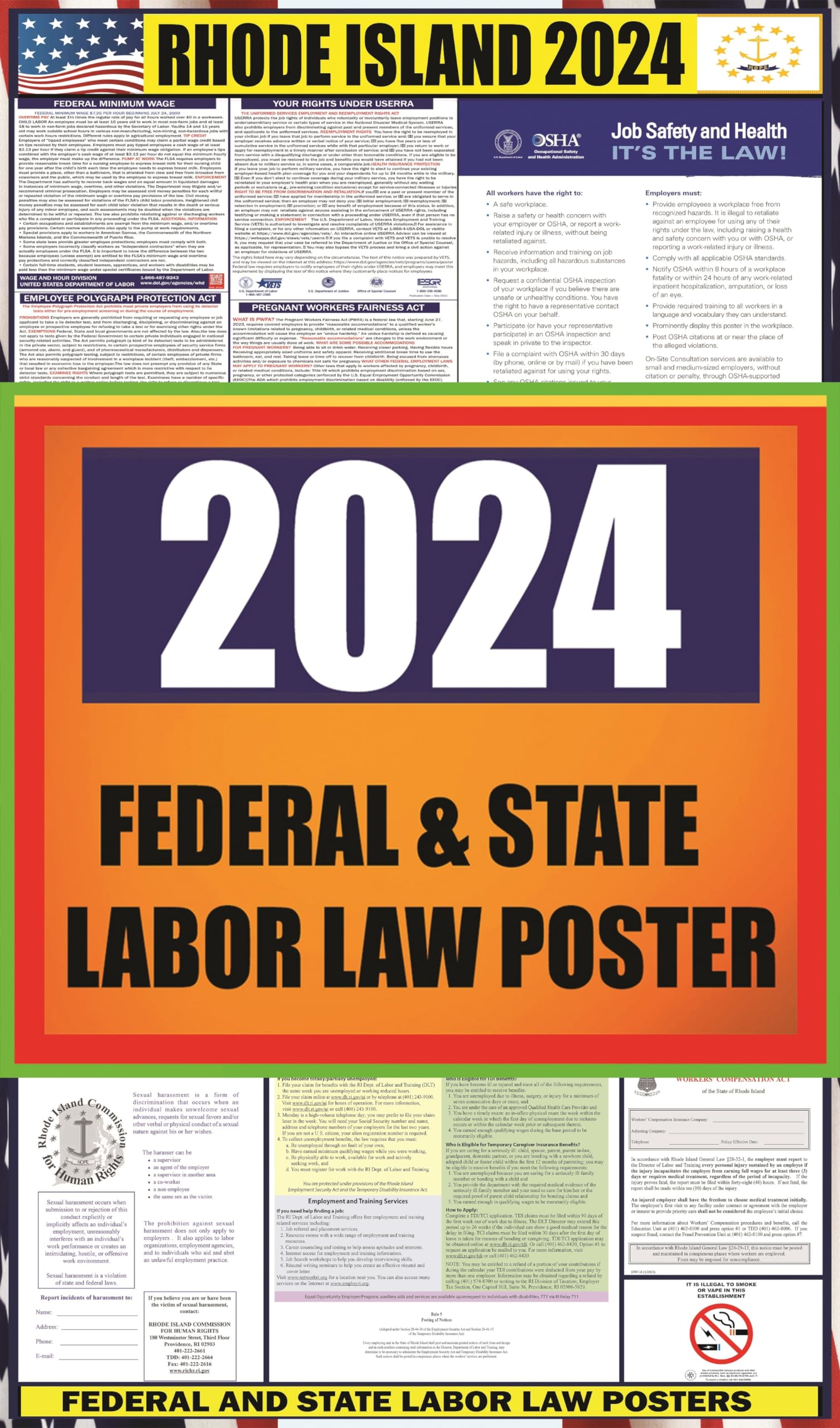 Mua 2026 Rhode Island (RI) State Labor Law Poster - State, Federal and ...
