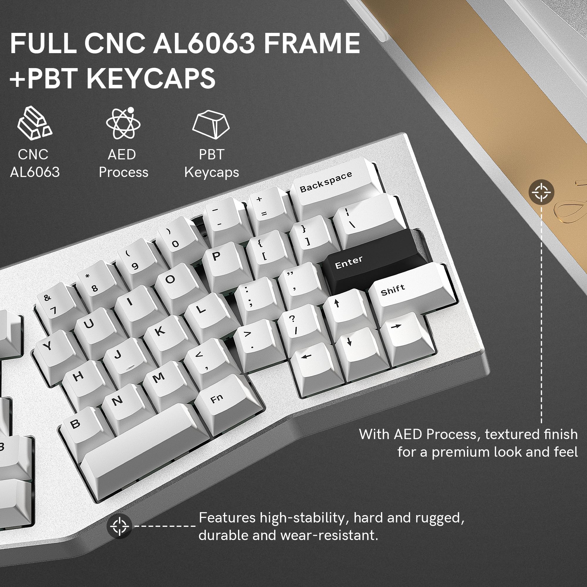 Mua A67 Mechanical Gaming Keyboard White, 60 Percent Wired Alice-Layout ...