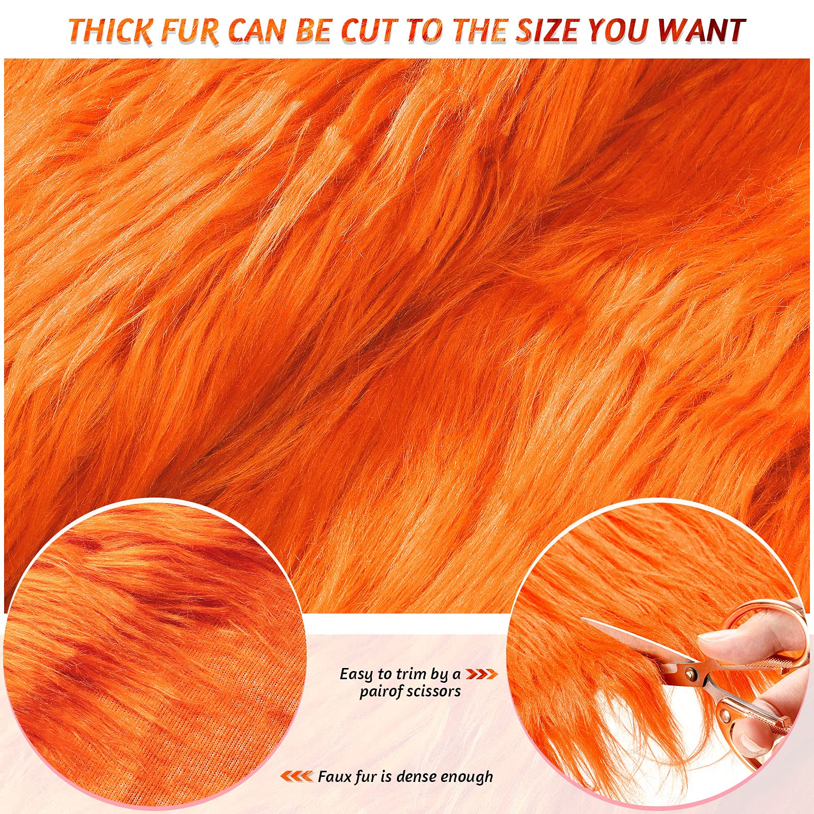 Tatuo Faux Fur Fabric Christmas Fluffy Fuzzy Craft Fake Fur Cuts Shaggy ...