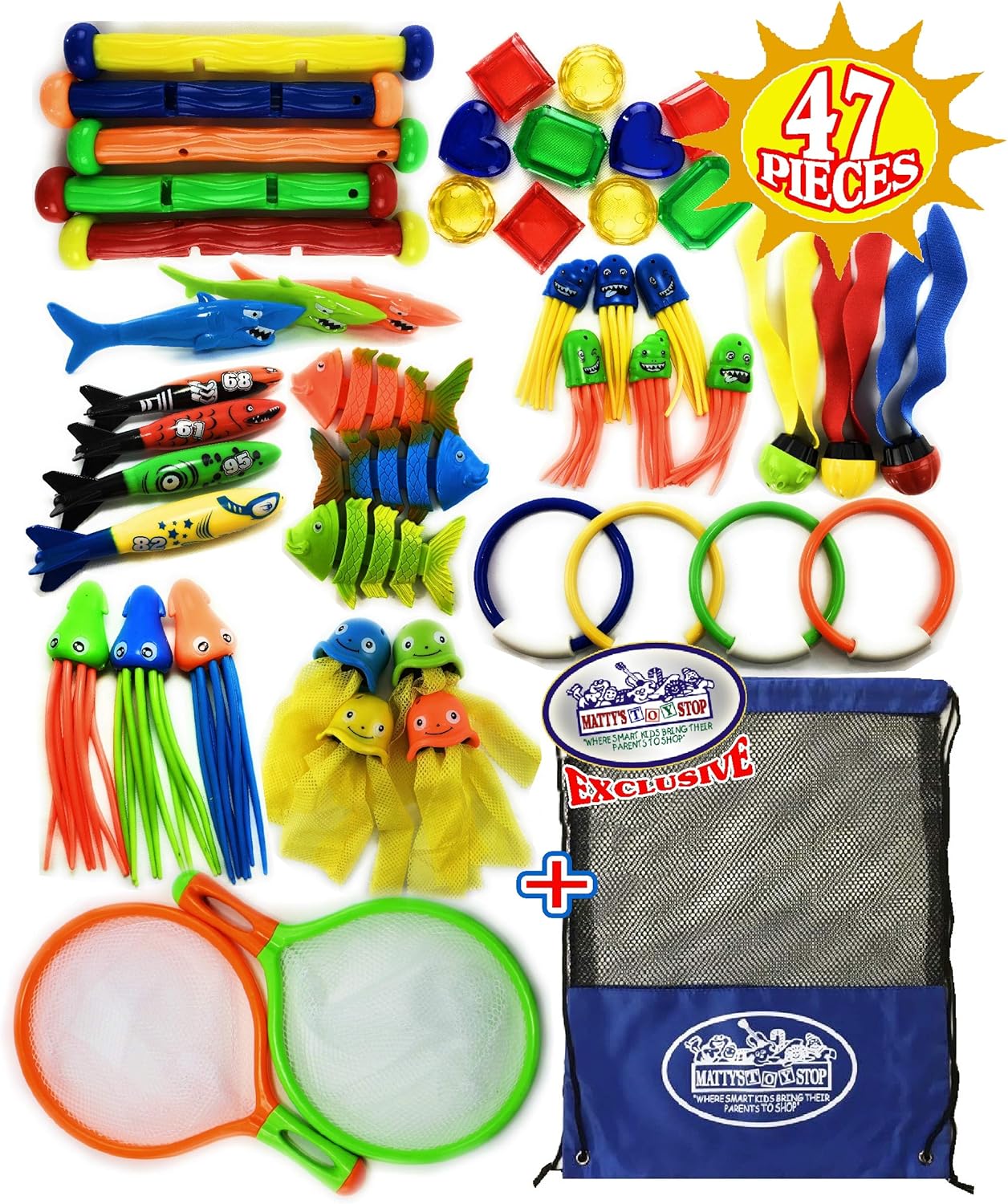 Amazon.com: Matty's Toy Stop 47 Piece Super Ultimate Dive Set for ...