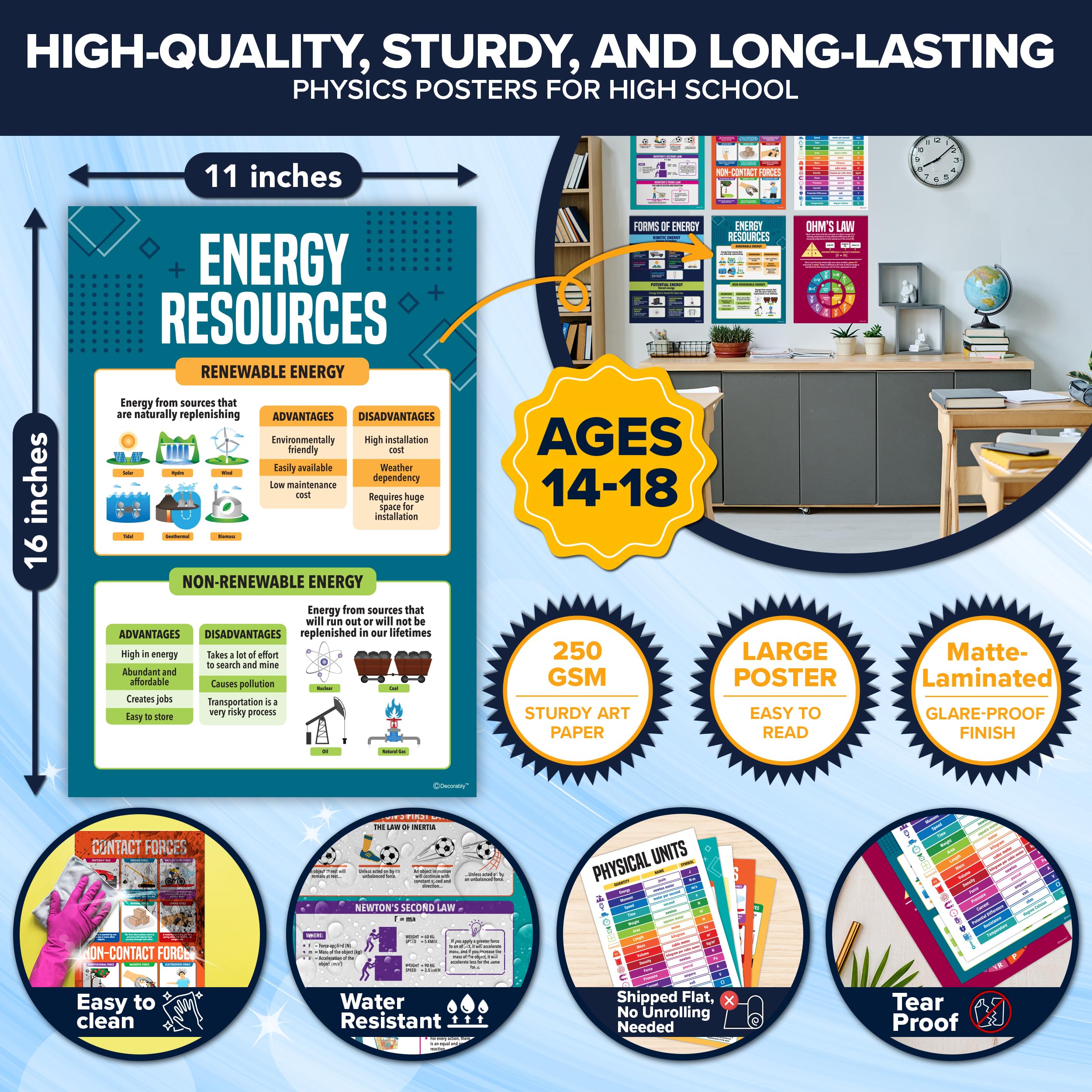 Mua Decorably 16 Energy Science Posters for Classroom Middle School ...