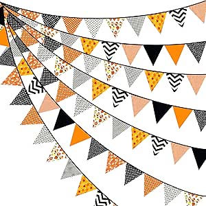 Amazon.com: 24 Pcs/23 Feet Fabric Banner,Colored Pennant Flag,Vintage ...