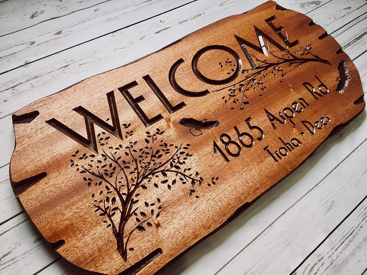 Wood Address Plaques Hy Ko 6 In X 17 In Cedar Address Plaque Ak 300 