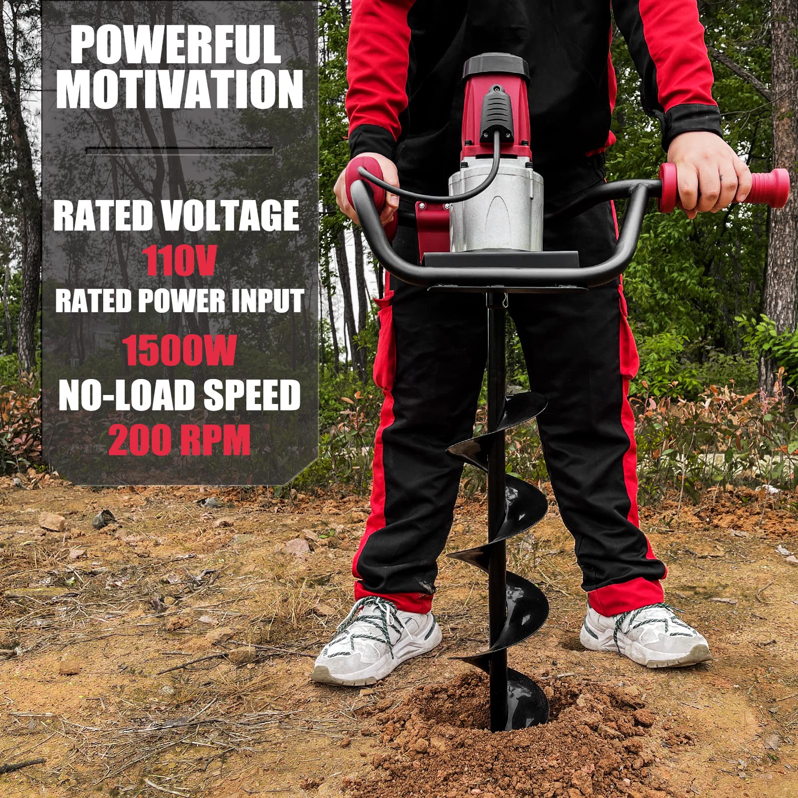 Mua JACKCHEN 1500W Electric Post-Hole Digger with 6-Inch Auger Bit ...
