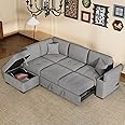 Amazon.com: Ball & Cast 85" Sectional Sofa W/Movable Storage Ottoman,Velvet L-Shaped Corner ...