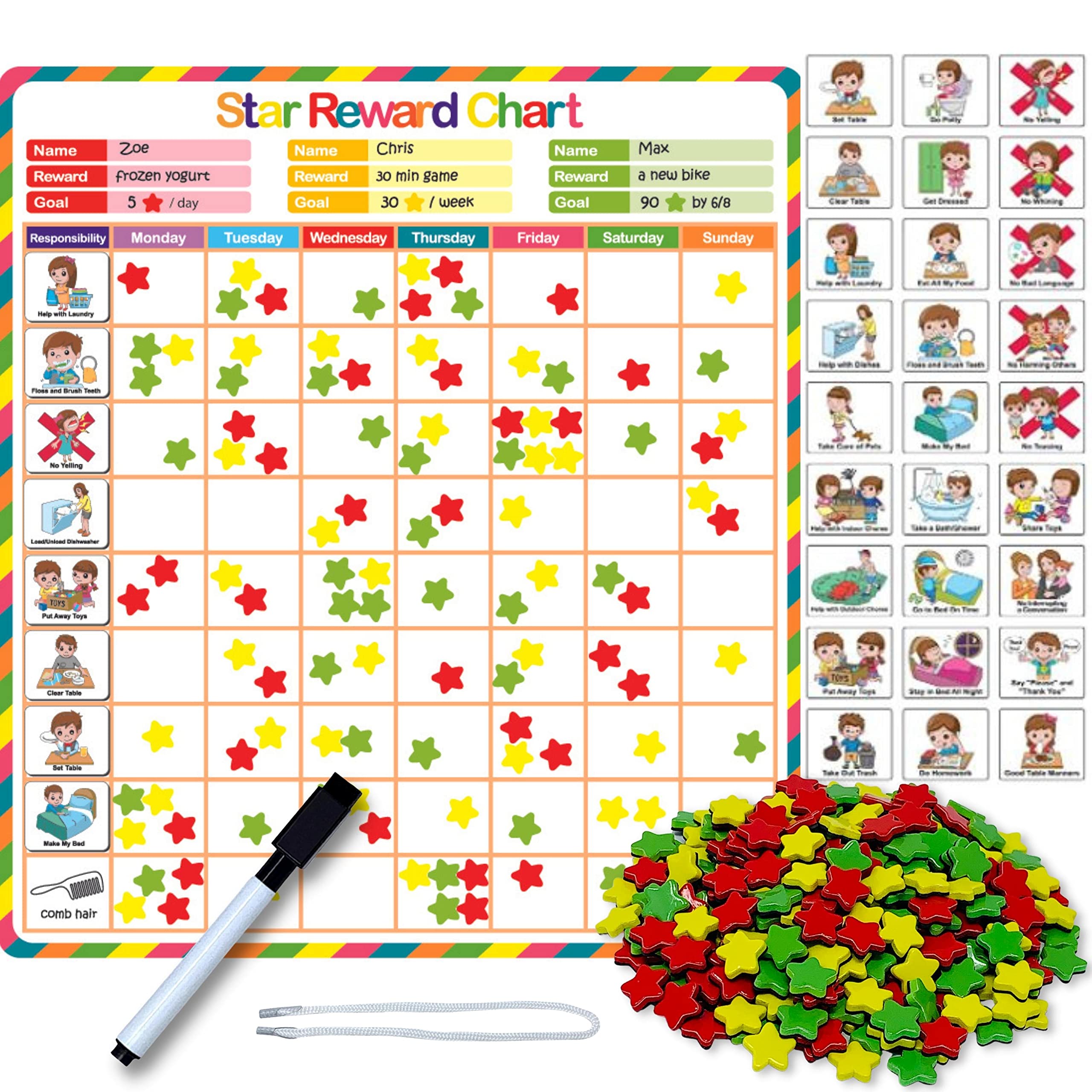 Mua Kanru Behavior Chart for Kids at Home, Magnetic Reward Chart ...