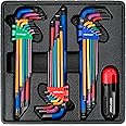 MAXPOWER Juego de llaves Allen, juego de llaves Allen de 27 piezas que incluye tamaño SAE ...