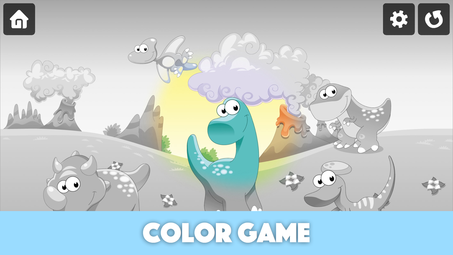Dinosaur Game for Kids - Dino adventure scratch & color game for babies ...