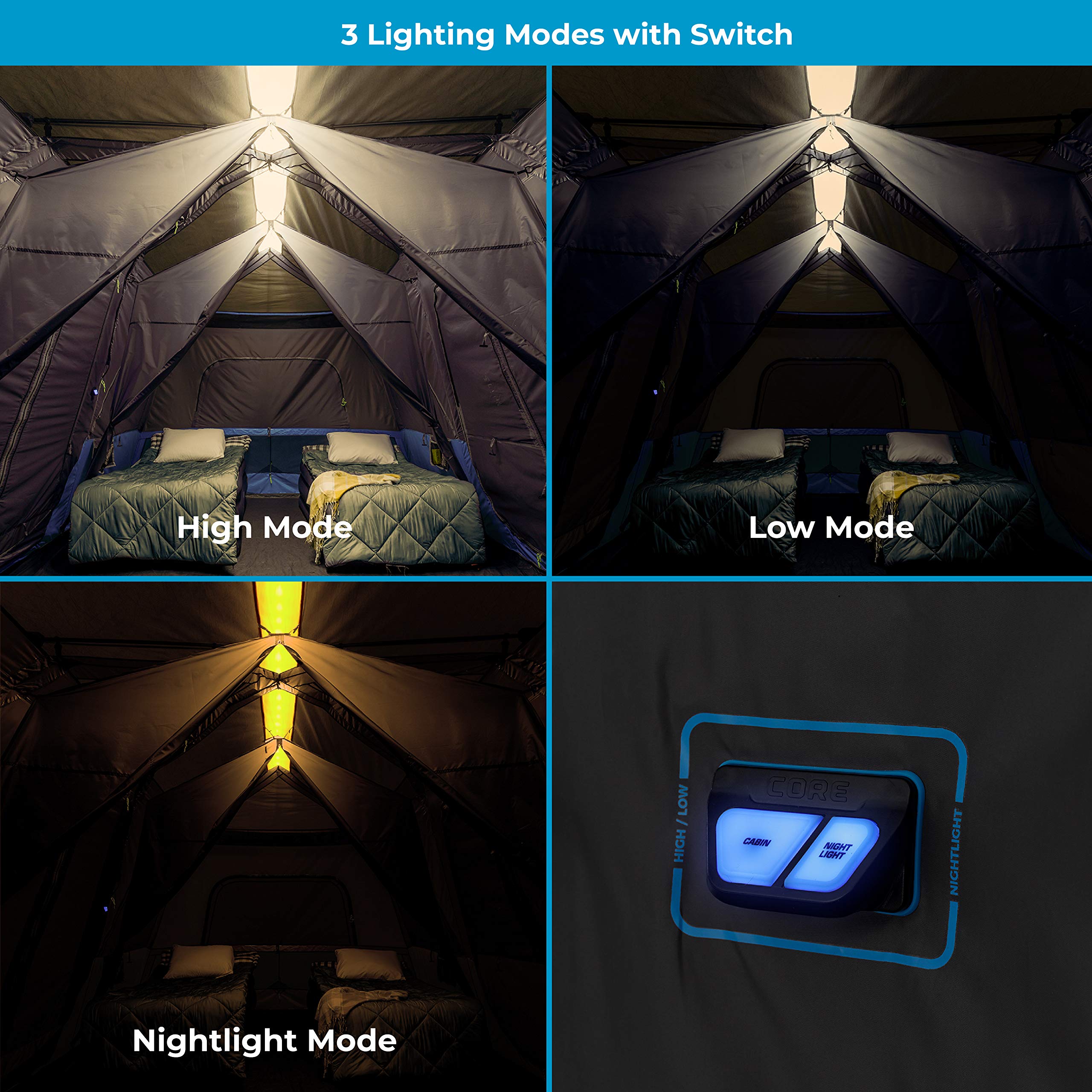 Mua CORE Instant Tent with LED Lights | Portable Large Family Cabin ...