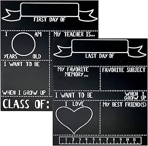 Amazon.com: JennyGems - First Day and Last Day of School Sign - 2 Sided ...