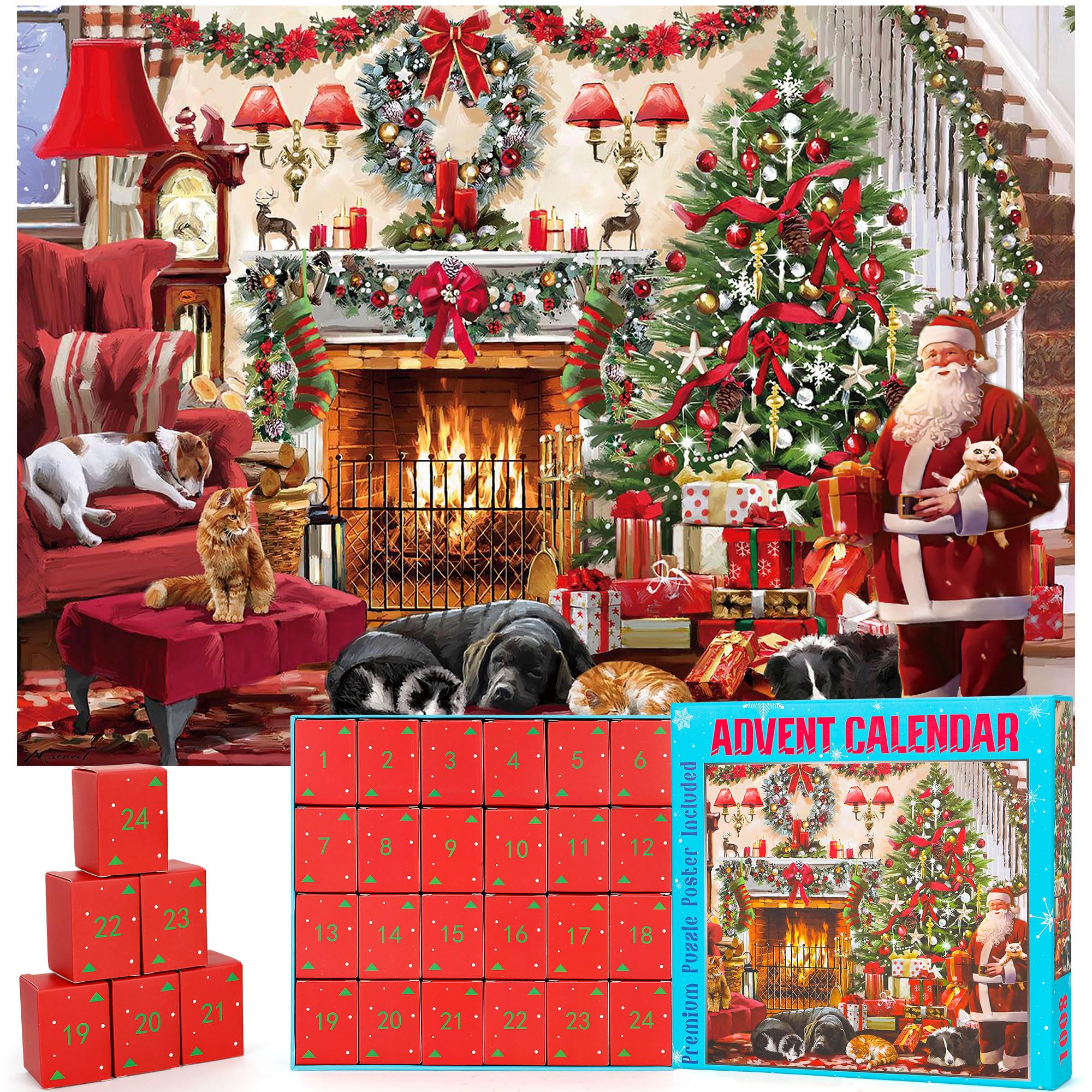 Advent Calendar 2024 Christmas Puzzle for Kids and Adults - 1008 Pieces ...